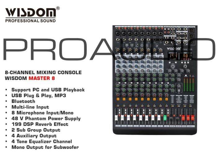 MIXER WISDOM MASTER 8 MIXER WISDOM MASTER8 8 CHANNEL GARANSI 1 TAHUN ...