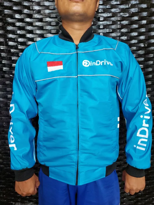 jaket indriver biru bomber | Lazada Indonesia