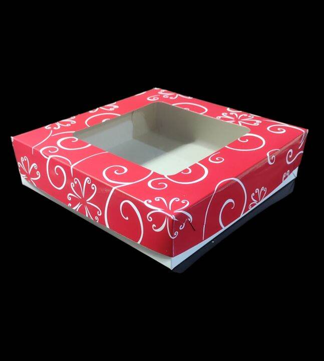 10X10X2 PIE BOX RED ORNAMENTAL DESIGN (X10 PCS) | Lazada PH