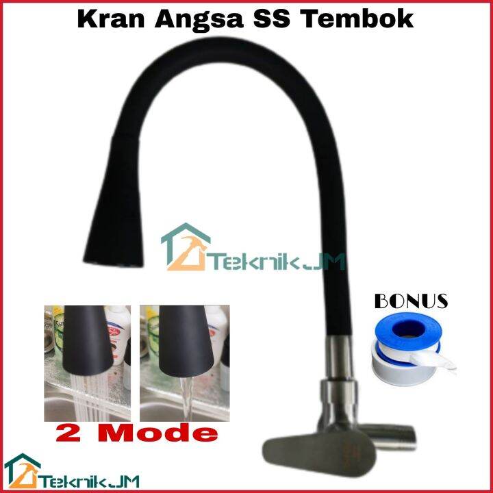 Kran Angsa Fleksibel BLACK TEROMPET Stainless Tembok - Kran Bak Cuci ...