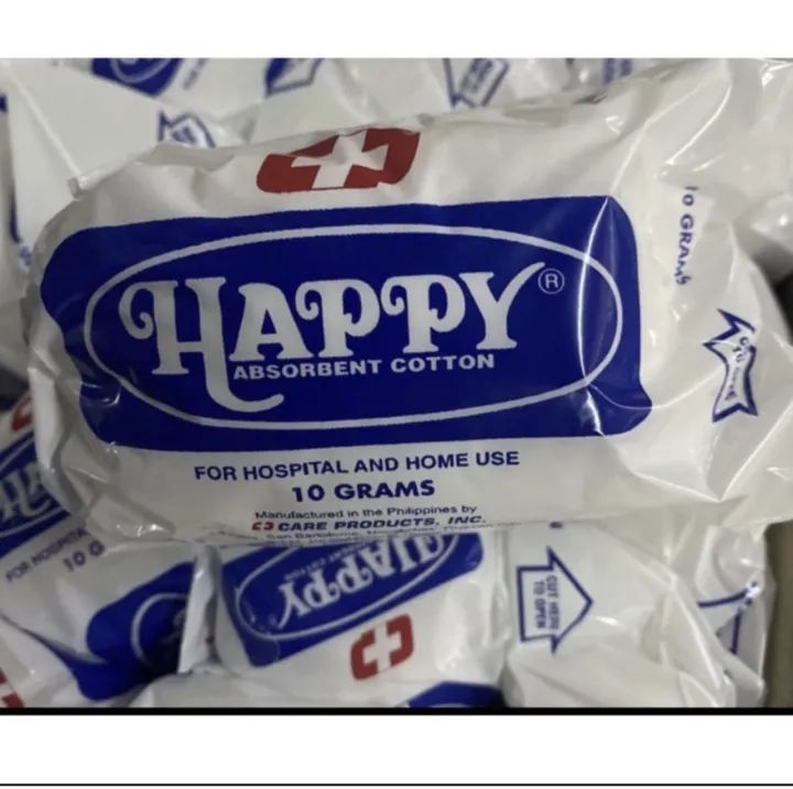 Happy Absorbent Cotton For Hospital And Home Use 10Grams | Lazada PH