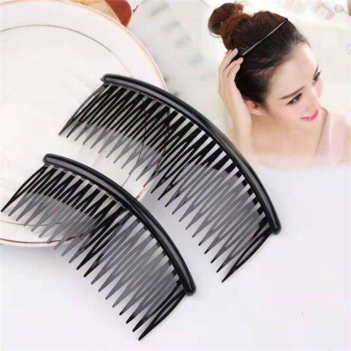 [12pcs]Payneta Plain Black Side comb 24 teeth Plastic Hair Side Comb ...