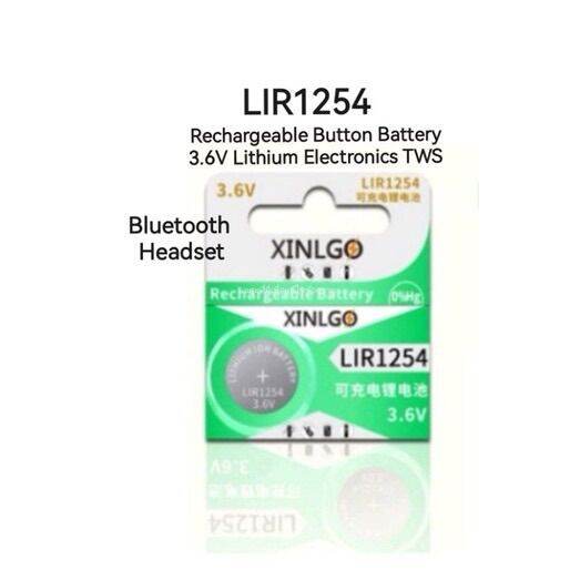 แบตเตอรี่ LIR1254 lir 1254 Rechargeable Button Battery 3.6V Lithium ...
