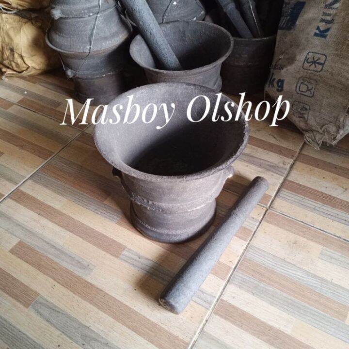Lumpang Besi Tumbukan Untuk Tumbuk Jamu Free Alu Besi Diameter 16,5 Cm ...