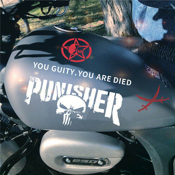 Punisher Automobile Sticker Decorative Personality Motorcycle Fuel Tank ...