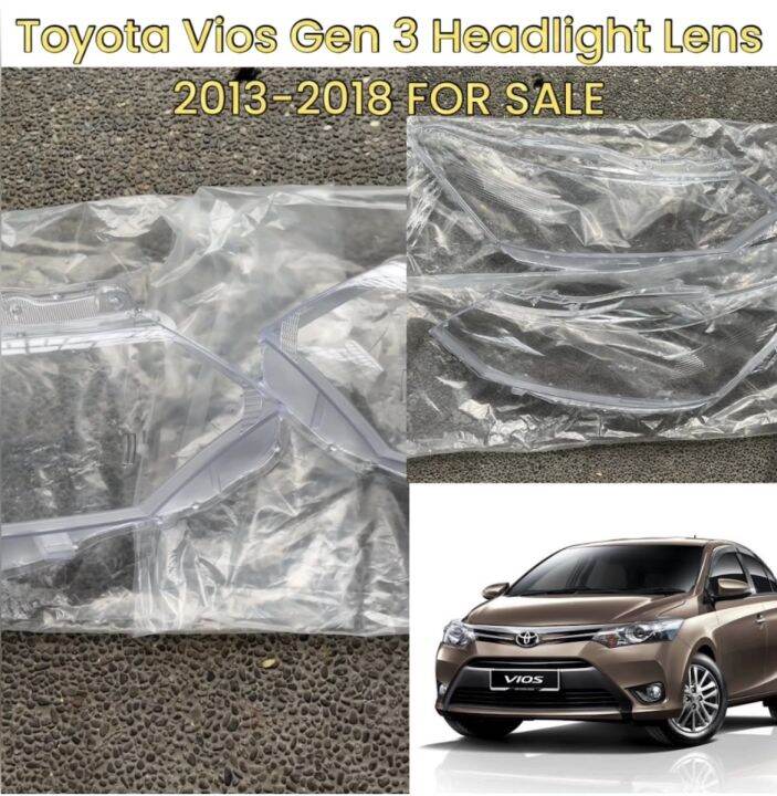Toyota Vios Gen 3 Headlight Lens pair fits 2014-2018 models | Lazada PH