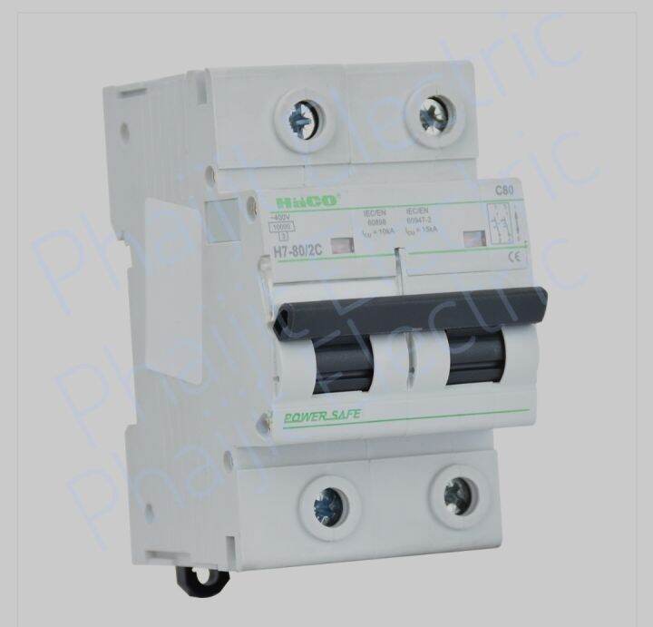 HACO H7-100/2C เมนเซอร์กิต100A MCBs 2P เมนเซอร์กิต 80A 10kA H7-80/2C ...