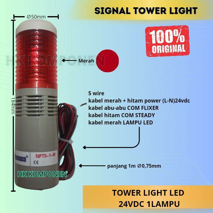 Signal tower light led 24Vdc 1 lampu tower lamp shemsco | Lazada Indonesia