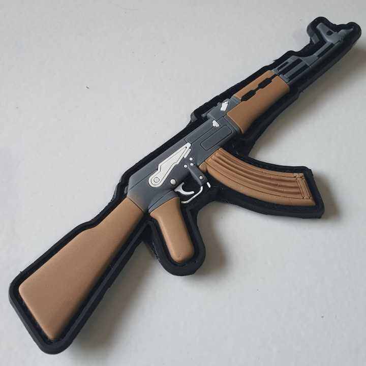 patch rubber PVC logo senjata AK-47 3D timbul/rubber patch tactical ...