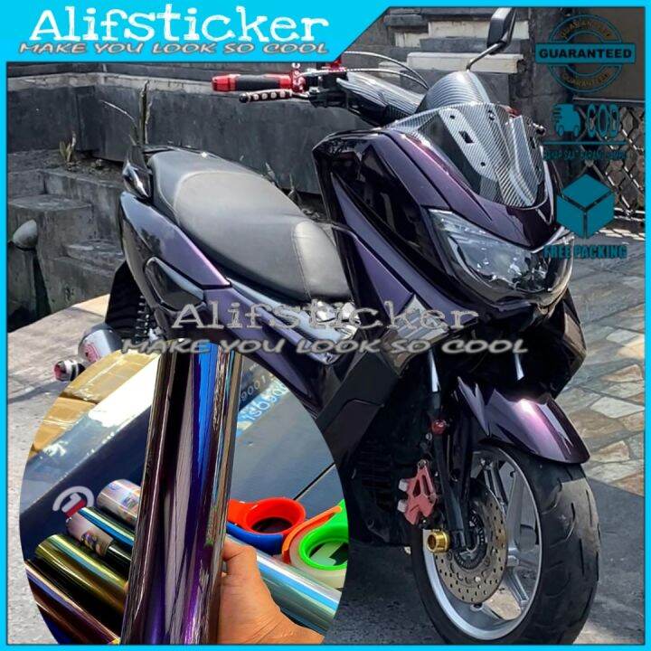 Skotlet Motor Hitam Lembayung Ungu Stiker Scotlite Motor Hitam ...