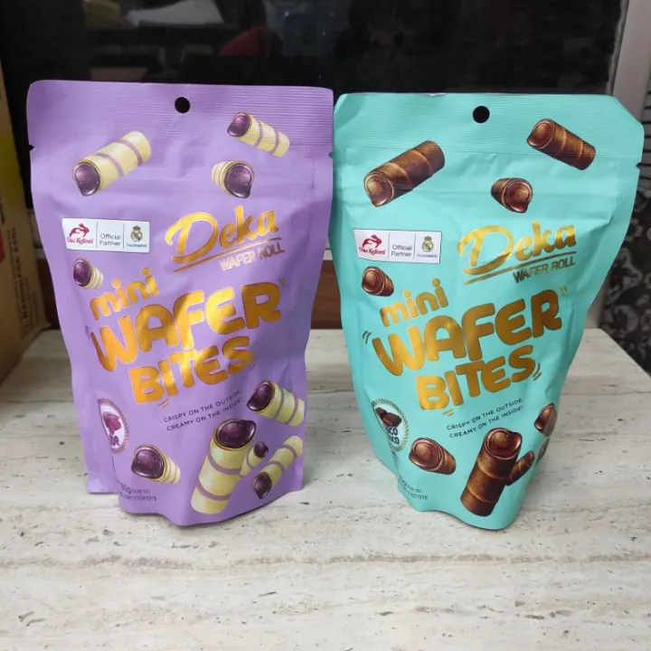 Deka Mini Wafer Bite 80 gram Coklat - Taro wafer roll stick | Lazada ...