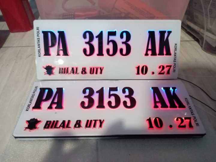 plat motor akrilik led timbul biasa | Lazada Indonesia