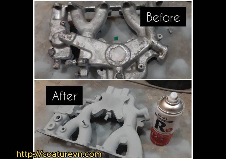 Sơn xịt mạ kẽm lạnh Roval Cold Galvanizing Spray 96% (Chai 420ml X 6 ...