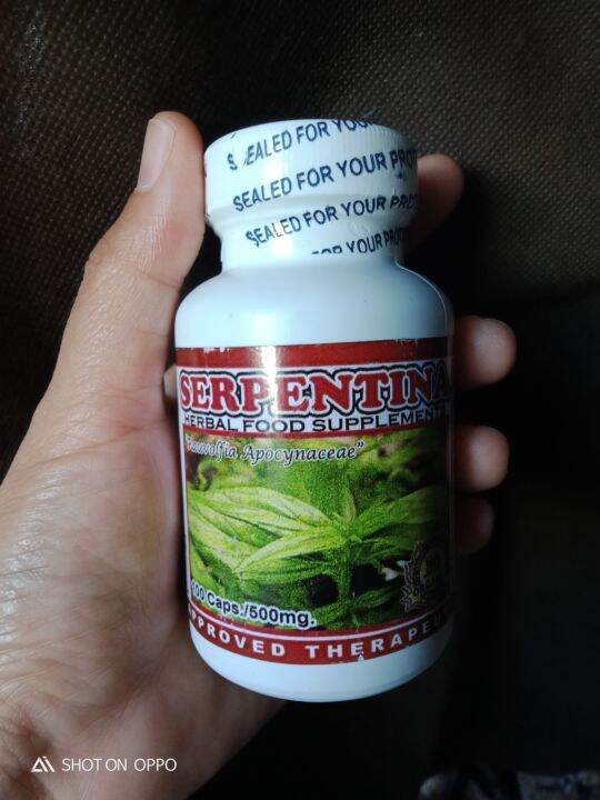 Authentic Serpentina Herbal Supplement 100 Capsules King Of Bitter