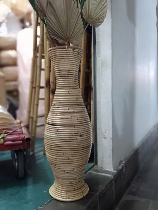 Vas Bunga Terbuat Dari Bahan Rotan Hiasan Ruang Tamu Dekorasi Tinggi ...