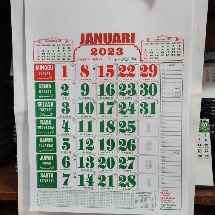 kalender kerja warna hijau ukuran 32 x 48 | Lazada Indonesia