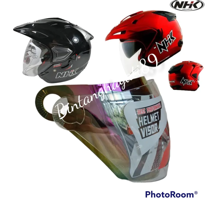 kaca visor helm NHK predator 2kaca double visor pnp nhk predator ...