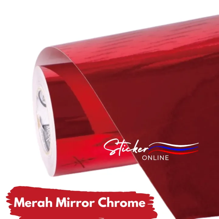 SKOTLET MERAH METALIC CHROME/STICKER BODY MOTOR WARNA MERAH MIRROR ...