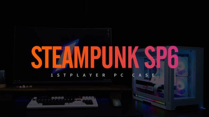 1stPlayer Steampunk SP6-G Tempered M-ATX Gaming PC Case - Black/White ...