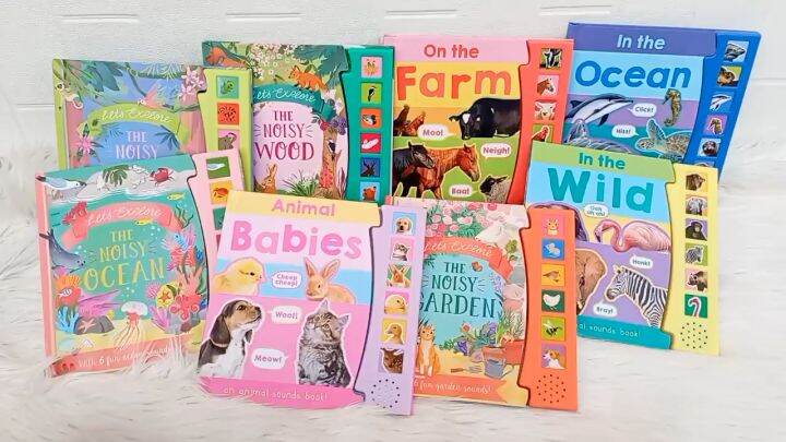 Let's Explore THE NOISY GARDEN / JUNGLE / OCEAN / WOOD Sound Board Book ...