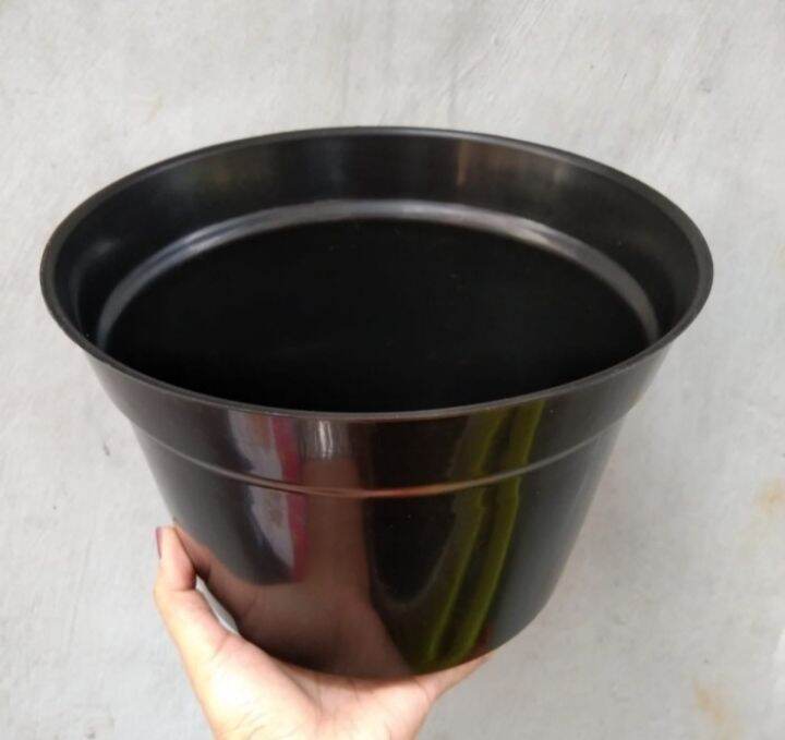 pot tanaman hitam polos ukuran 25 | Lazada Indonesia