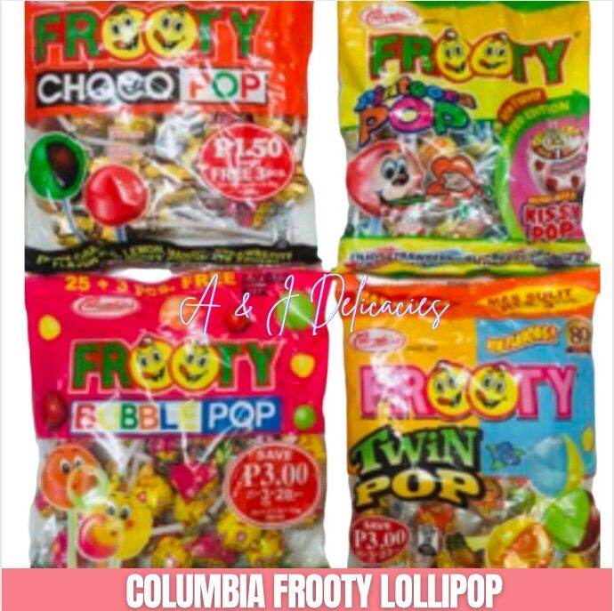 FROOTY LOLLIPOP ( Bubble Pop, Choco pop, Twin Pop, Pintoora Pop) 28pcs ...