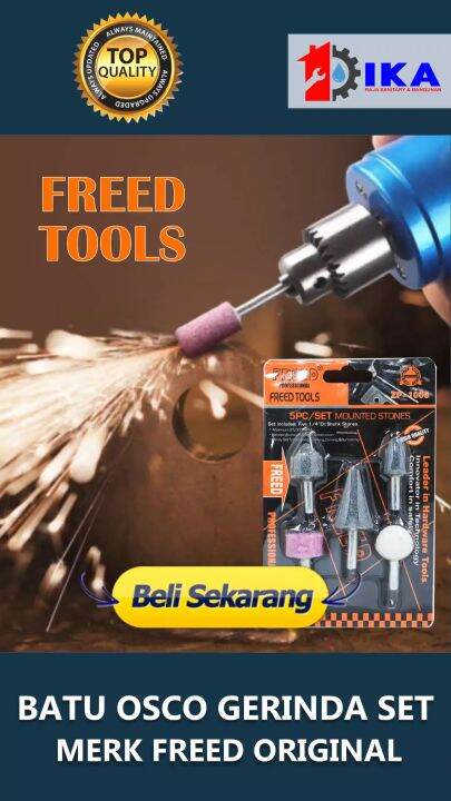 BATU OSCO MATA GERINDA SET BOR / MOUNTED STONE ISI 5 BUAH FREED ...