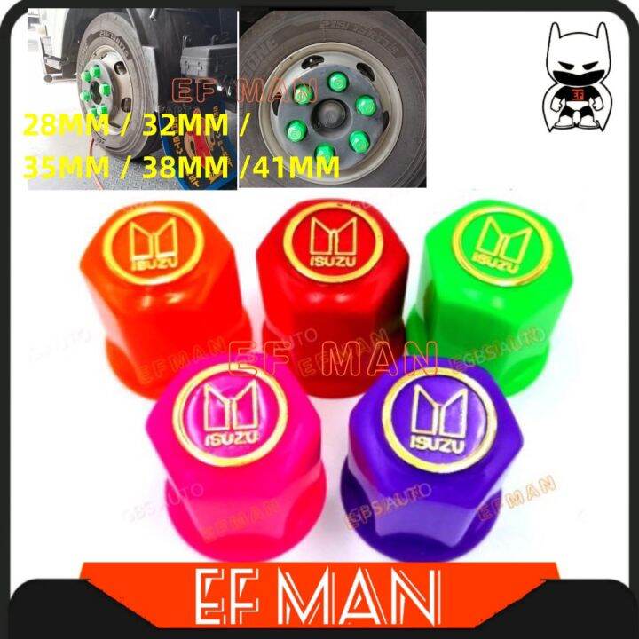 🇹🇭 41MM LORRY HUB WHEEL NUT COVER CAP ISUZU HICOM RED GREEN ORANGE ...