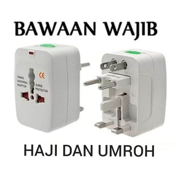 Colokan Kaki Tiga Universal Travel Adaptor Perlengkapan Haji Dan Umroh ...