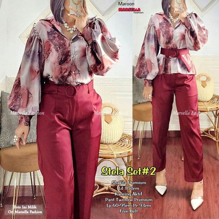 STELA SET 2 BAHAN SHAKILA PREMIUM FREE BELT | Lazada Indonesia