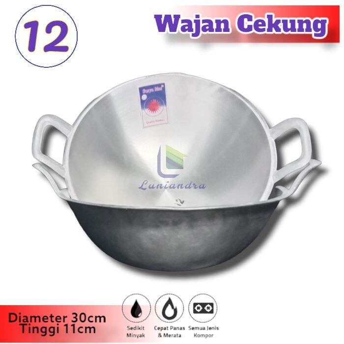 Wajan Penggorengan Cekung Jumbo No.12 kuali katel Alumunium besar Ceper ...
