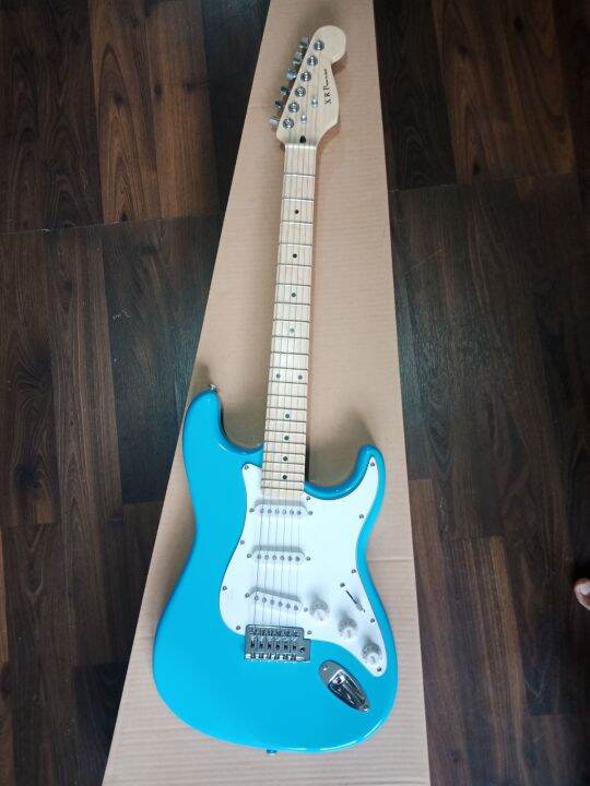 Gitar Elektrik Stratocaster Original Merek XRP warna biru tosca ...