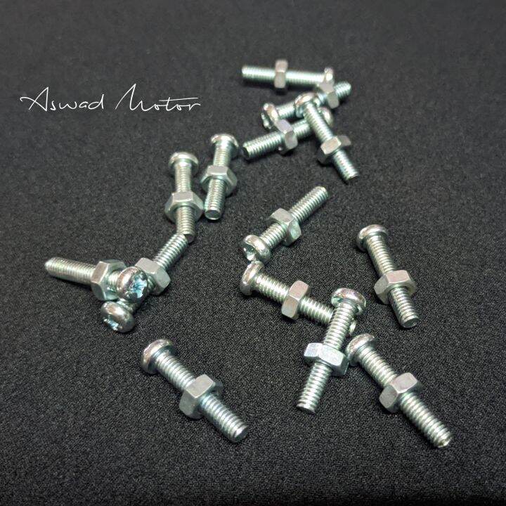 (5pcs)Baut M4x20mm Baut Carburator M4 Baut karburator M4 X 2cm + Mur ...