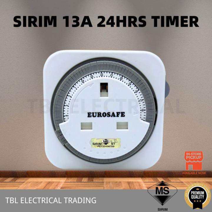🔥sirim🔥 Eurosafe 13a 24hours Plug In Timer 24hrs Timer Switch Programme Timer 定时开关插座 Lazada