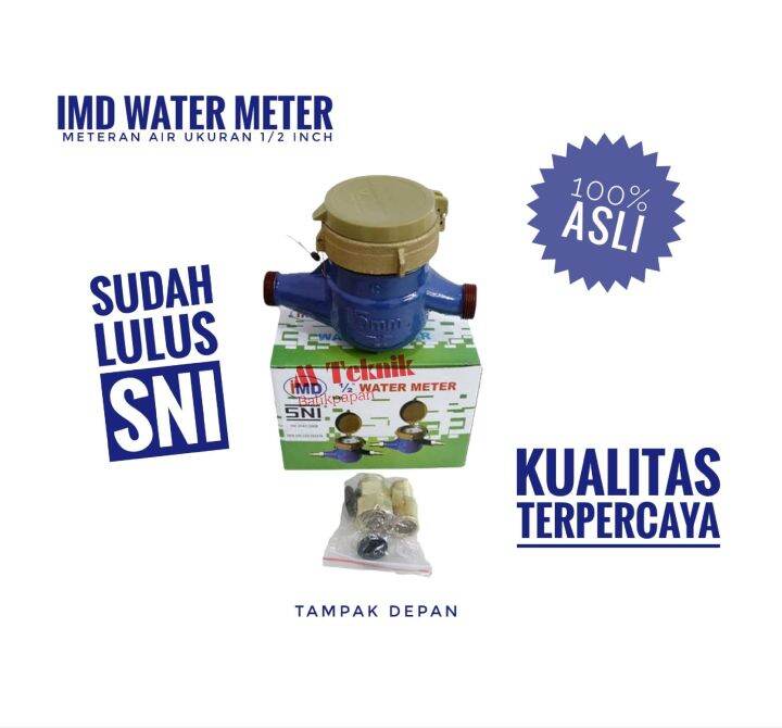 Meteran air bodi besi IMD 1/2 inch Water Meter ledeng PDAM PAM SNI ...