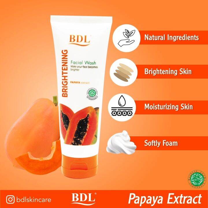 BDL Facial Wash 100gr Papaya/Sabun Pepaya/Sabun Pencerah Wajah Viral | Lazada Indonesia