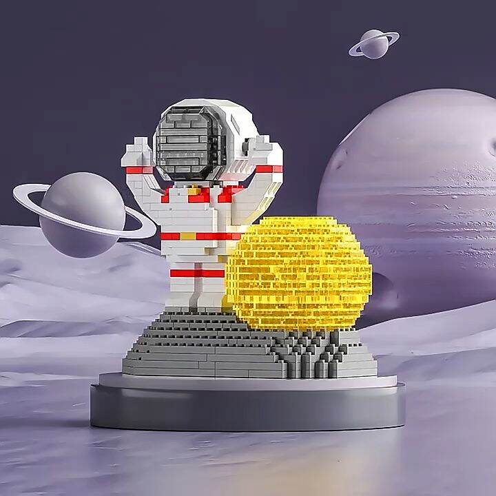 Building Blocks Toys New Style Luminous Cute Cartoon Astronaut Toys