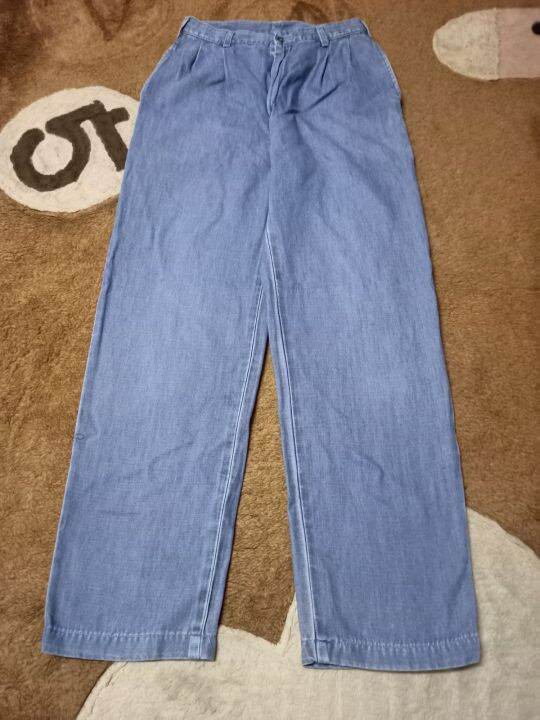 Ab45 Big john made in Japan ยีนส์เอวสูงขาตรงไม่ยืดมือสอง เอว 29 เป้า ...