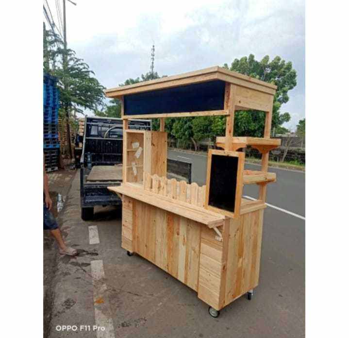 gerobak kayu jati Belanda murah gerobak jualan booth kayu jati Belanda ...