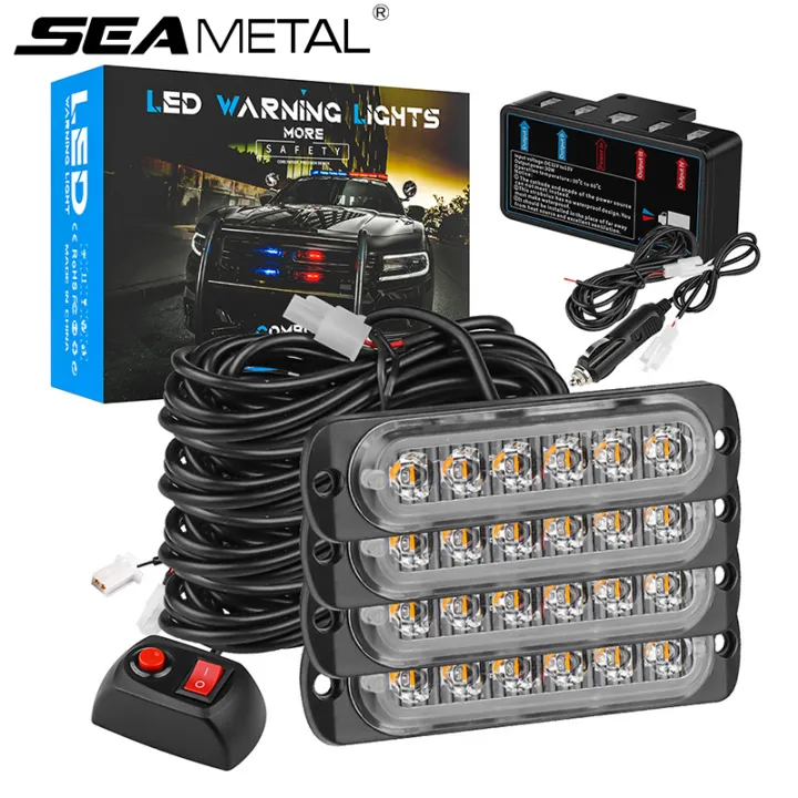 SEAMETAL รถ S Trobe ไฟเตือน12โวลต์ LED ป้องกันการชนกันฉุกเฉินอันตราย ...