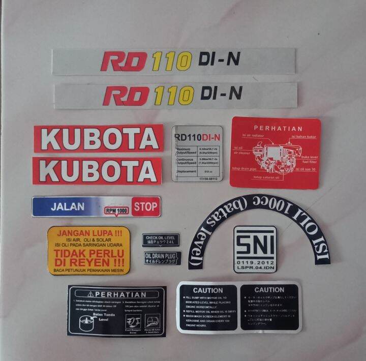 Stiker mesin kubota RD 110 Di-N | Lazada Indonesia