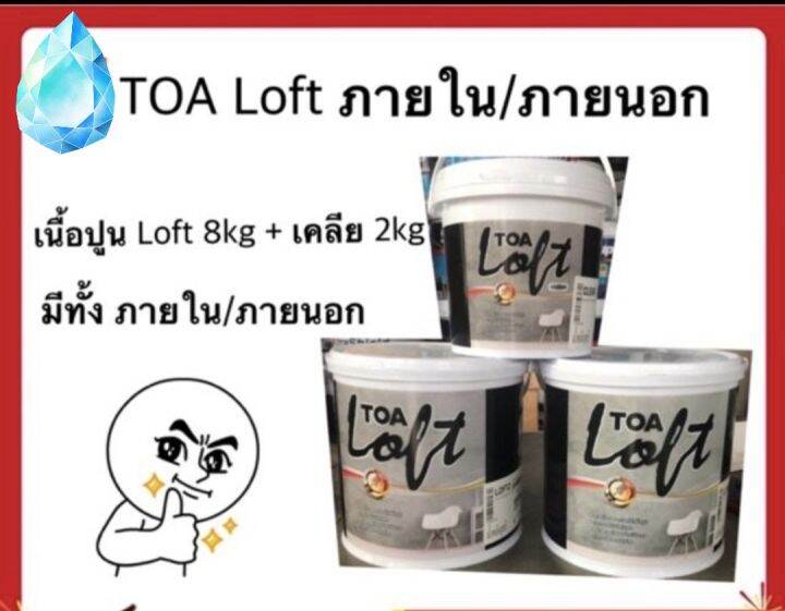 Toa Loft เนื้อปูน+เคลีย ทั้งภายในและนอก (ไม่ต้องการอุปกรณ์) | Lazada.co.th