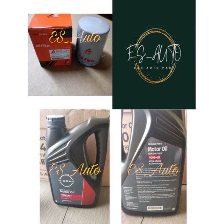 NISSAN ENGINE OIL SEMI SYNTHETIC 10W40 + OIL FILTER/ MINYAK HITAM ...