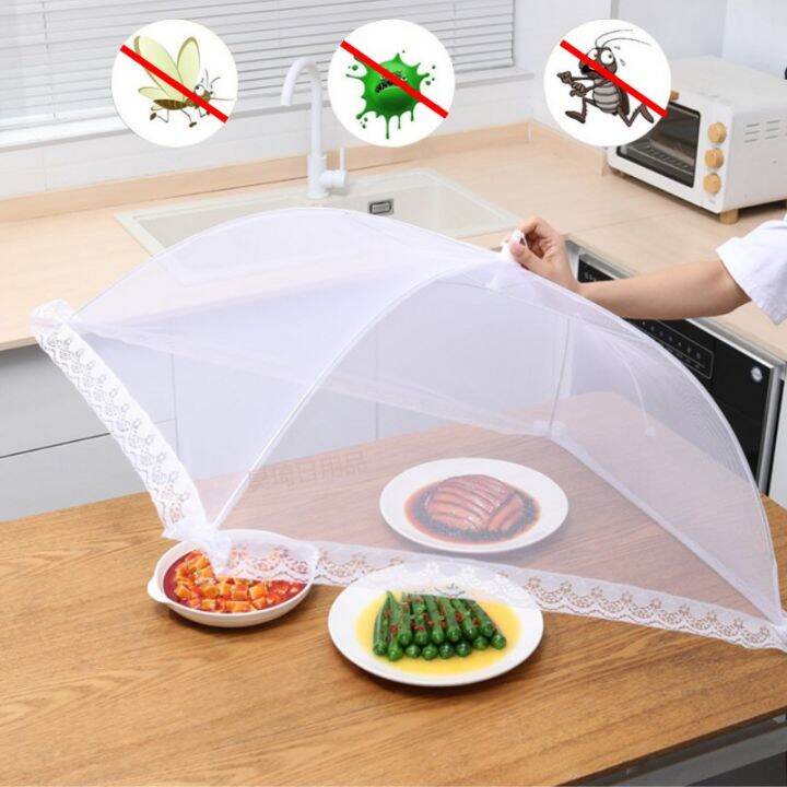 Mesh Screen Food Protect Cover Tent Dome Net Umbrella Picnic Kitchen Folded Mesh Anti Fly ...