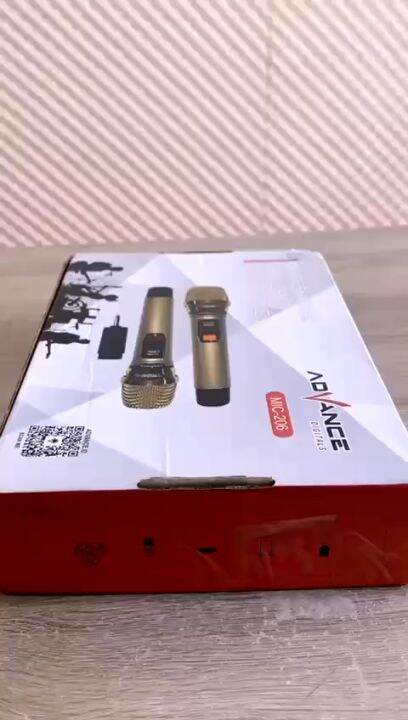 Advance Microphone Profesional 2 Mic Wireless Gold Bisa di Charger ...