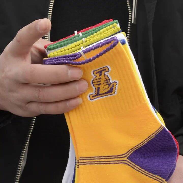 NBA Team Logo Socks Basketball Socks Lakers Bulls Warriors | Lazada PH