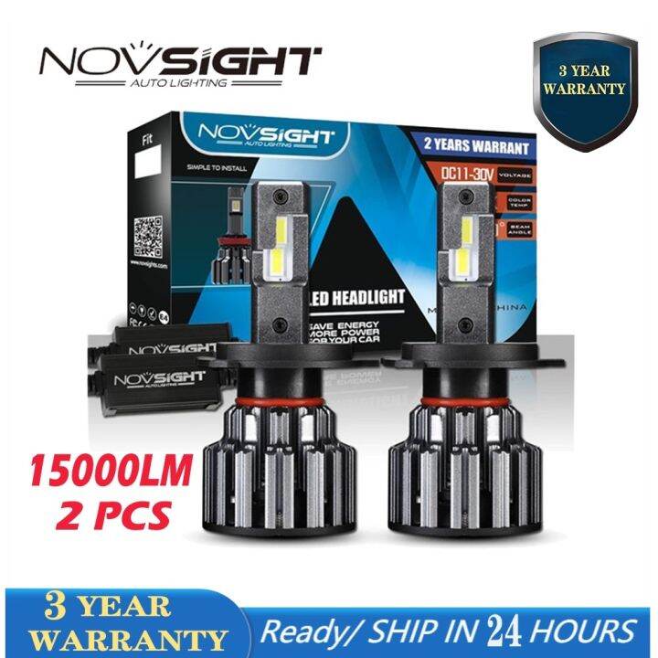 Novsight Car LED Headlight H4 H11 120W 6000K 15000LM Super Bright Headlight Bulbs Auto Headlamp ...