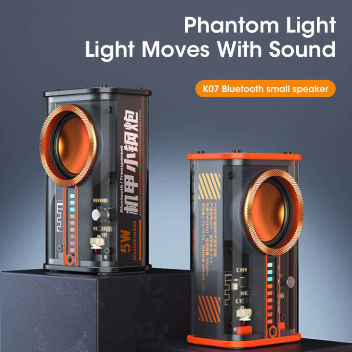 Niye K07 TWS Bluetooth Speakers RGB Wireless Stereo Loudspeaker Transparent Mecha Bluetooth ...