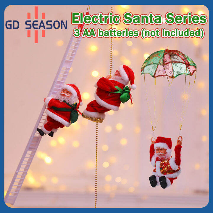 Christmas Electric Singing Swing Santa Claus Dolls Climbing Rope Ladder ...