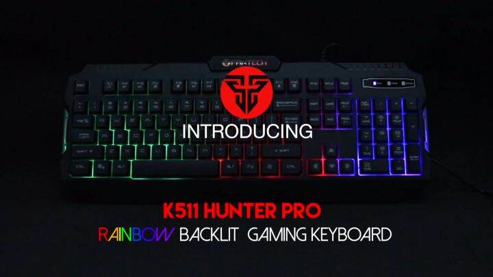FANTECH K511 Hunter Pro Backlit Pro Gaming Keyboard 104 Keys 19 Keys Anti Ghost with Windows ...